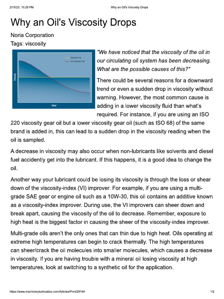 Why An Oil - S Viscosity Drops | PDF