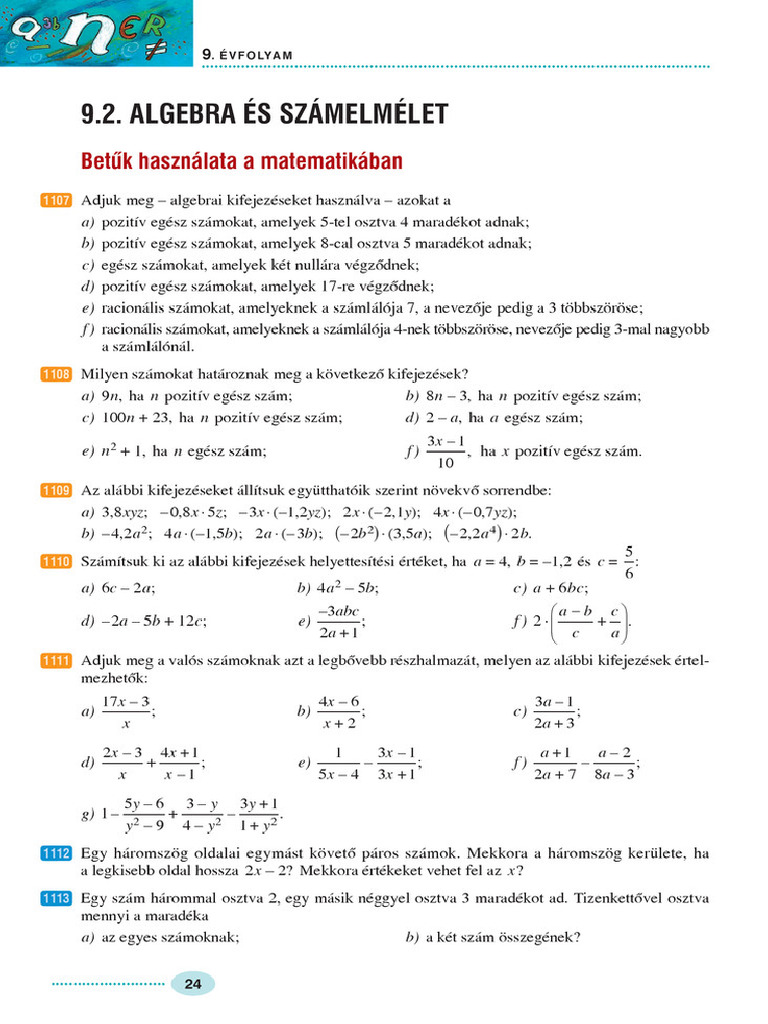 2 7 Algebra Feladatok | PDF