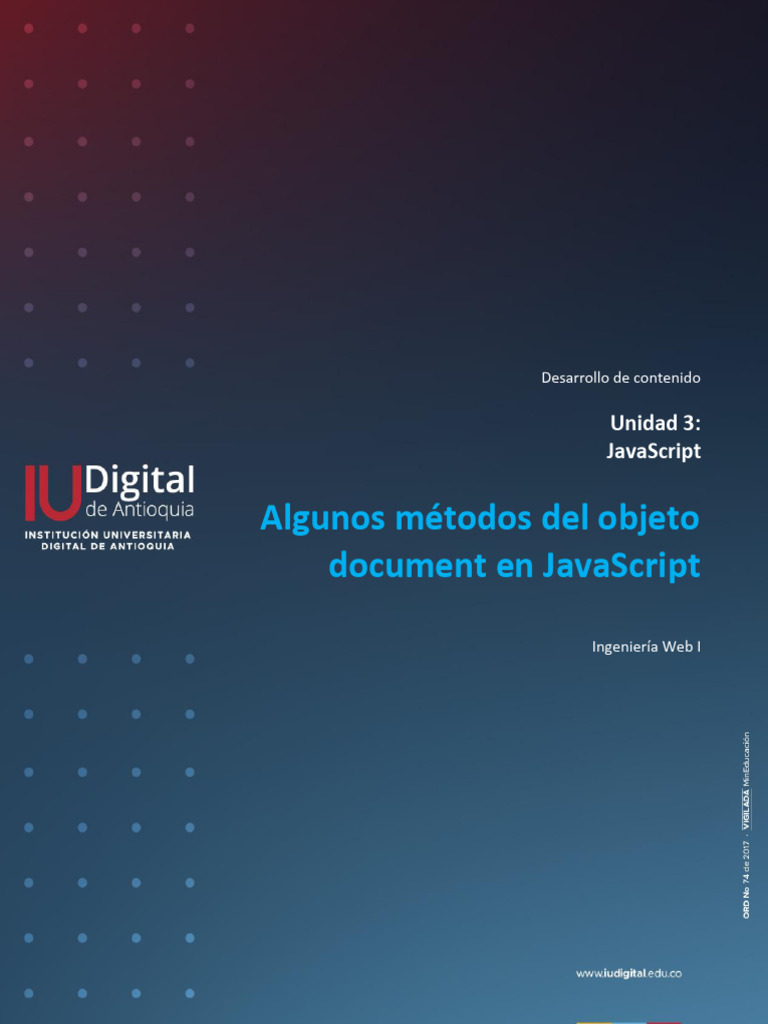 DG - PDF - ING - WEB - I - U3 - Metodos Del Objeto Document | Descargar gratis PDF | HTML ...