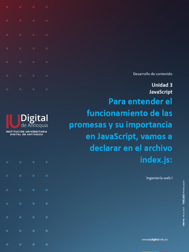DG - PDF - ING - WEB - I - U3 - Promesas | PDF | Script Java | Informática
