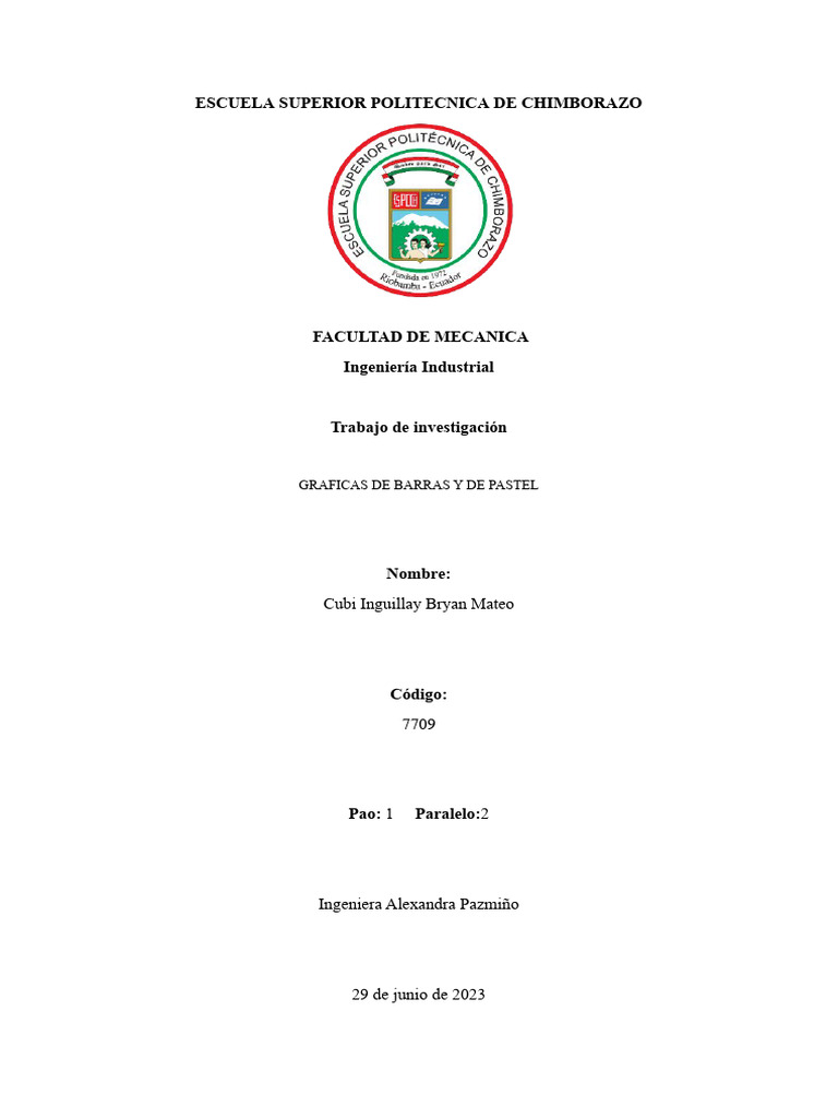 Investigacion Grafias Barras y Pastel Cubi | PDF | Matriz (Matemáticas ...