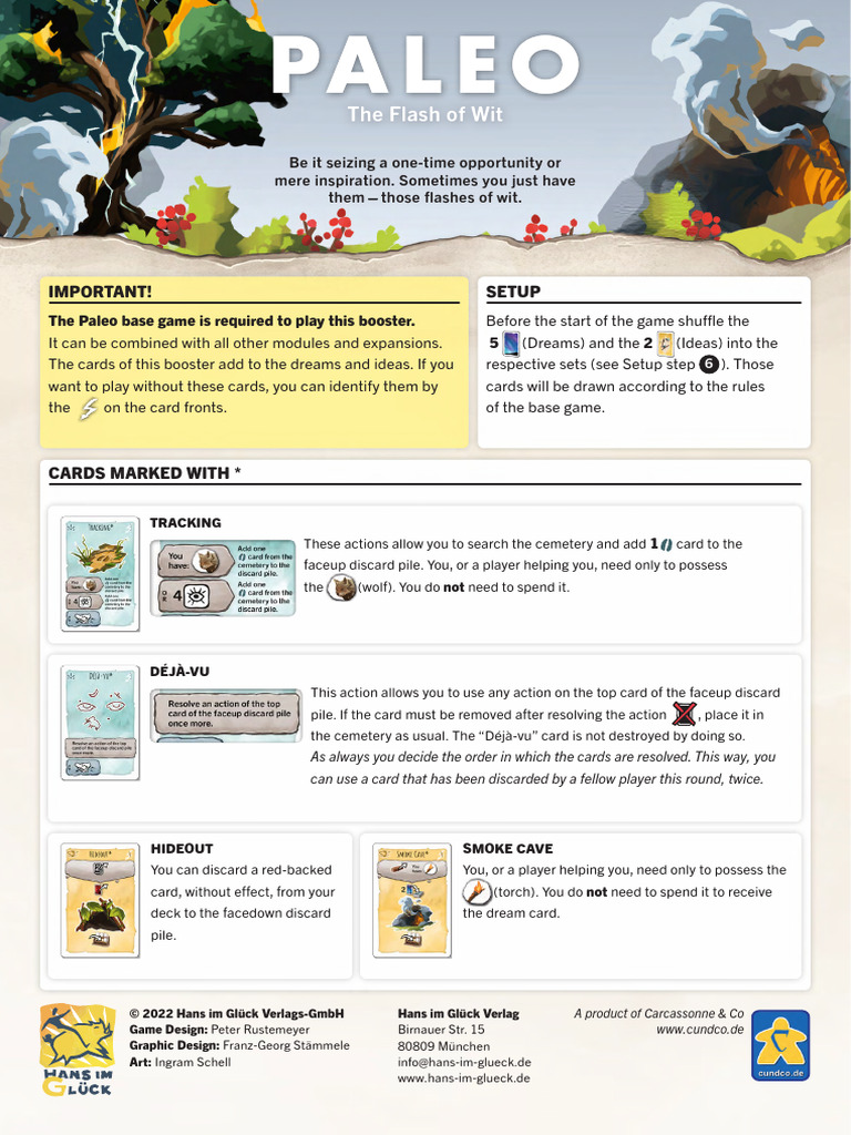 Paleo Expansión Flash of Wit Reglas Ingles | PDF | Gaming | Entertainment