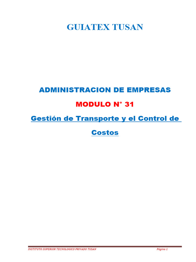 Modulo 31 Administracion de Empresas Tusan | PDF