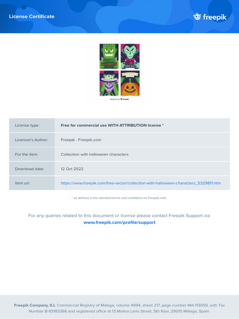 License Collection With Halloween Characters 5329811 | PDF | License ...
