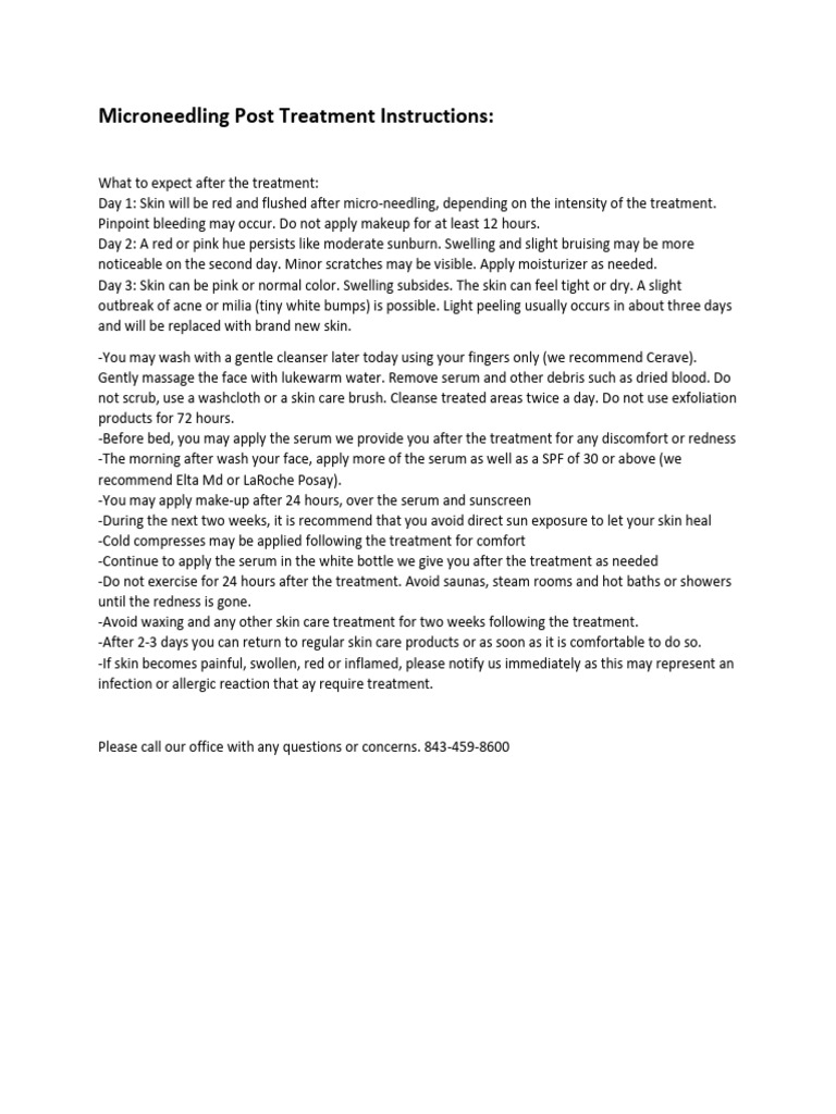 Microneedling Aftercare | PDF