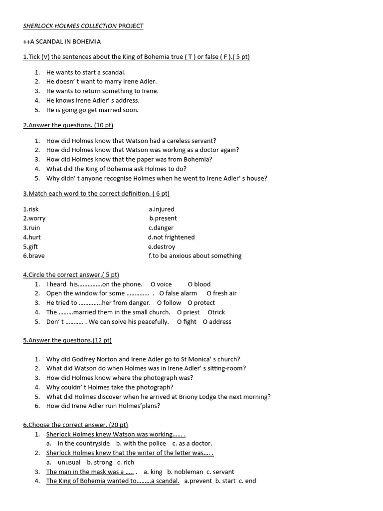 Sherlock Holmes Collection Project | PDF | Irene Adler | Sherlock Holmes