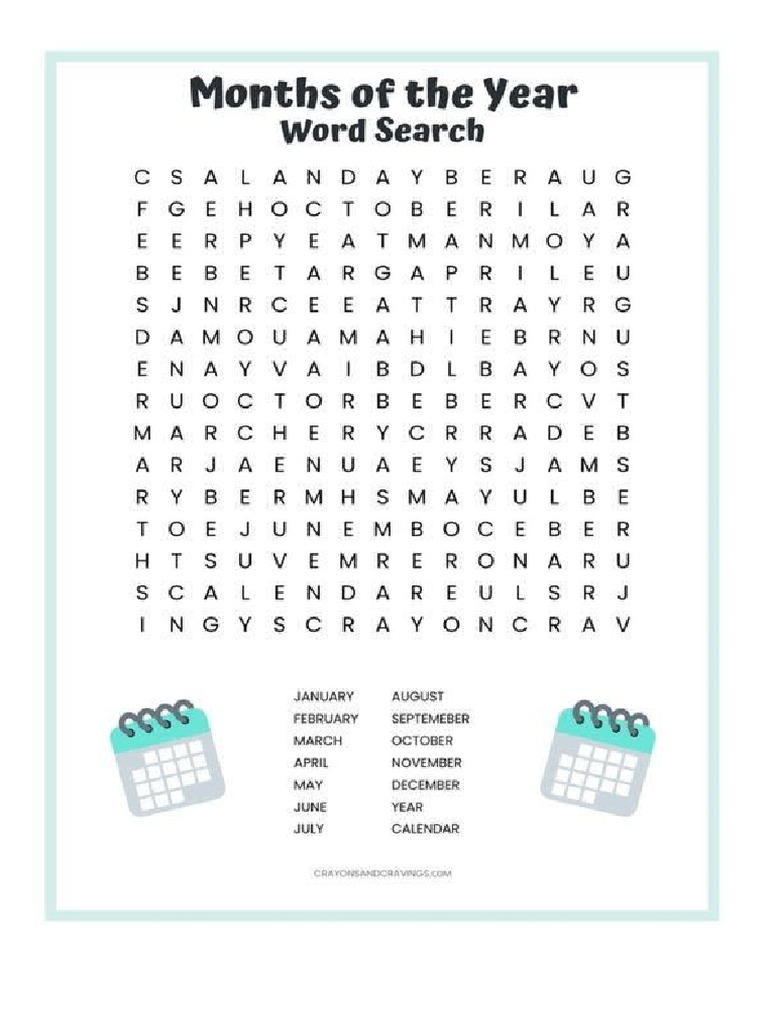 Ficha de Ingles Meses | PDF