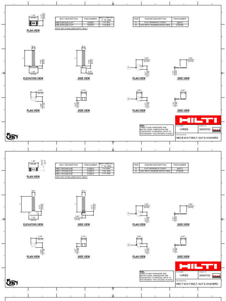 Cad Bim Typicals Asset Doc Loc 19321517 | PDF | Washer (Hardware) | Nut ...