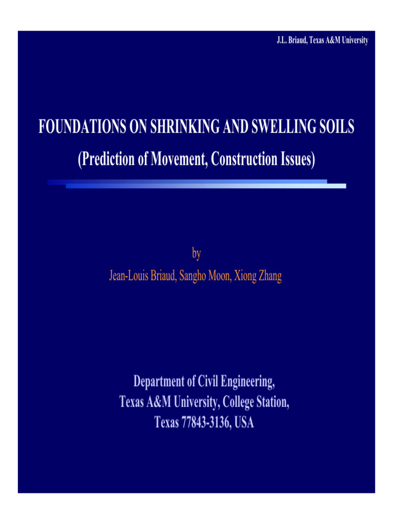 Foundation On Shrinking and Swelling Soil | PDF | Nature | Building ...