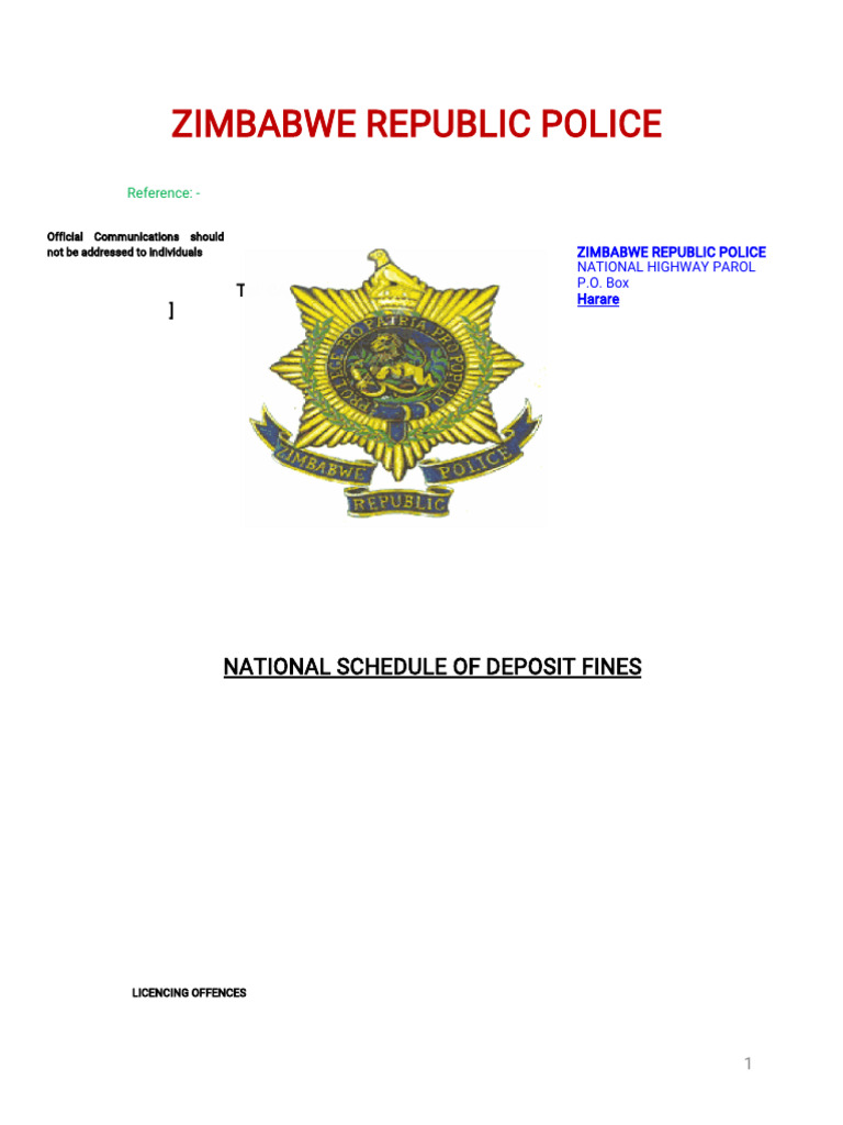 NATIONAL SCHEDULE OF DEPOSIT FINES (Revised) 2 | PDF
