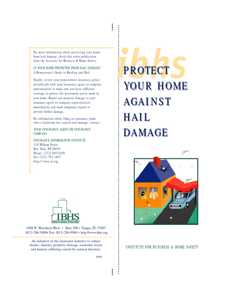 Protect Your Home Against Hail Damage - IBHS - 1999-08 - 595.736 | PDF ...