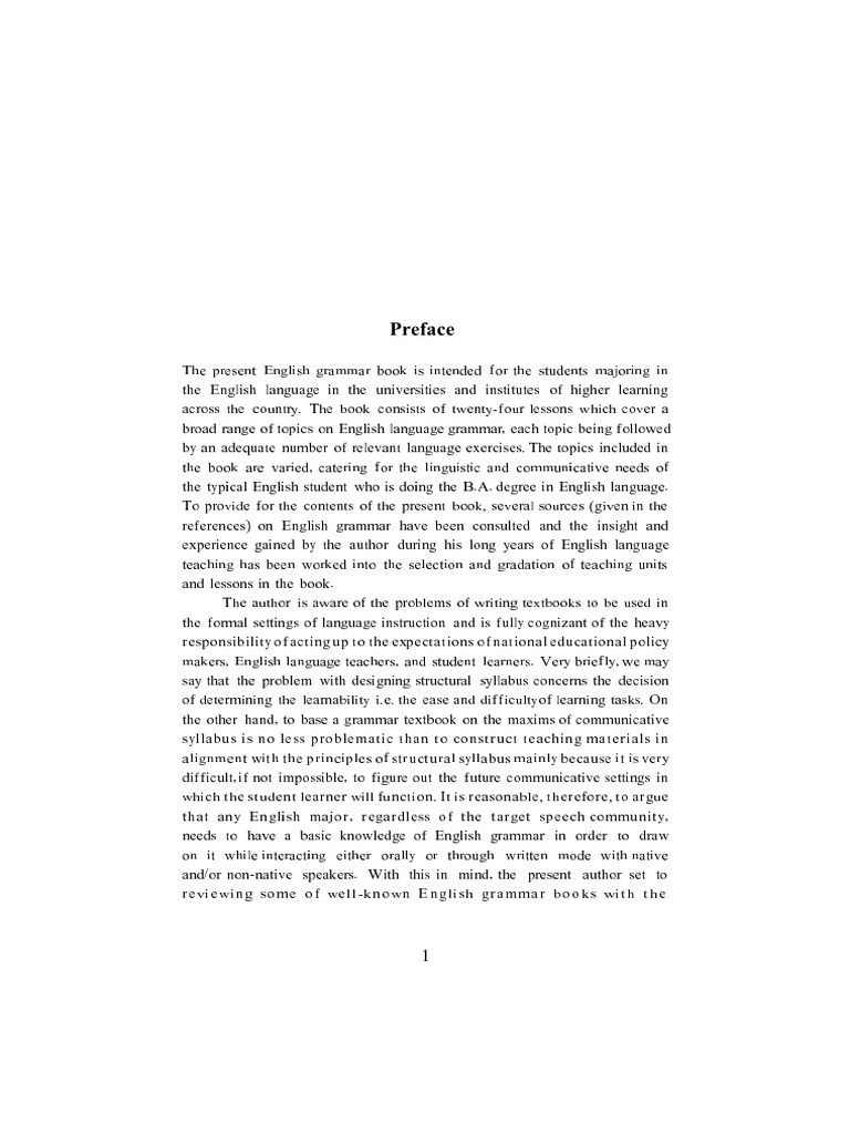 Preface | PDF | English Language | Grammar