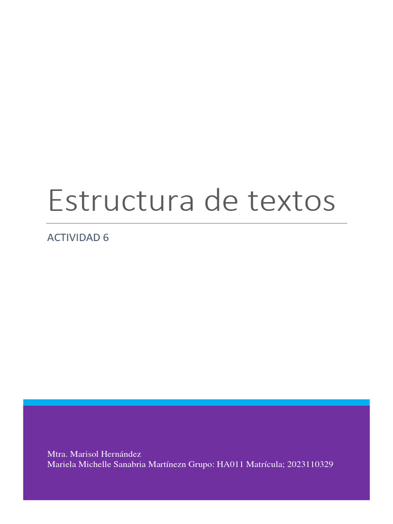 Estructura de Textos, Actividad 6 | PDF