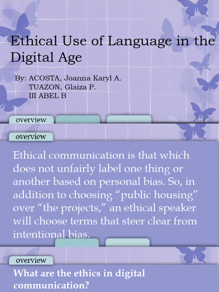 Ethical Use of Language in The Digital Age | PDF | Communication ...