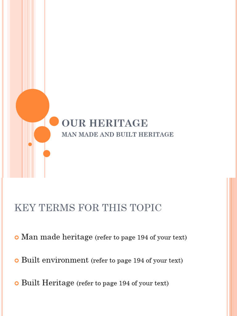 Our Man Made and Built Heritage | PDF