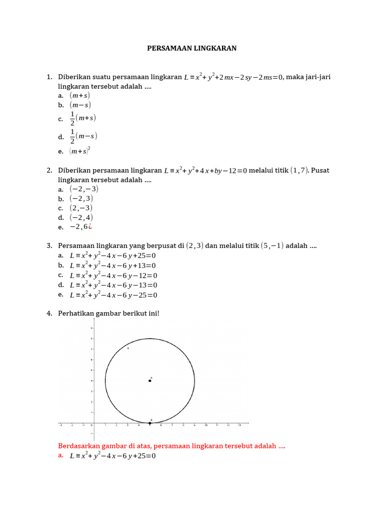 Persamaan Lingkaran | PDF | Metode & Bahan Ajar