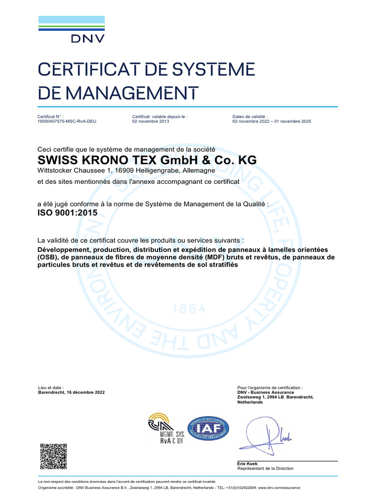 Certificat ISO 9001 2023 | PDF