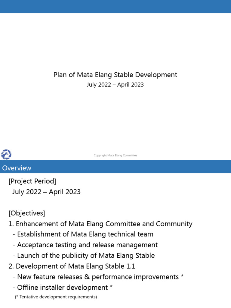 Plan of Mata Elang Stable Development | PDF | Apache Hadoop | Big Data