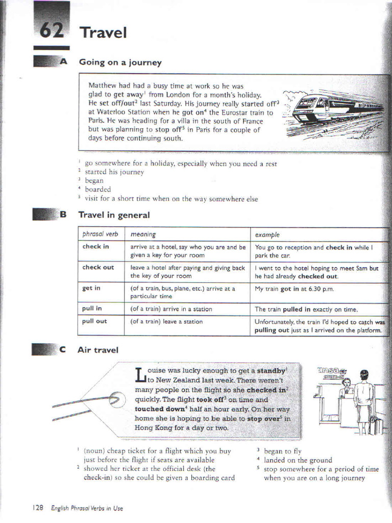 Travel Phrasal Verbs | PDF