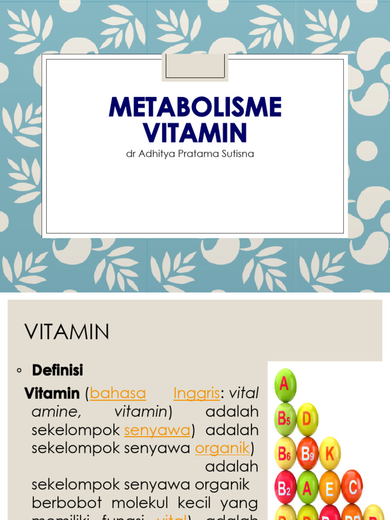 Metabolisme Vitamin | PDF