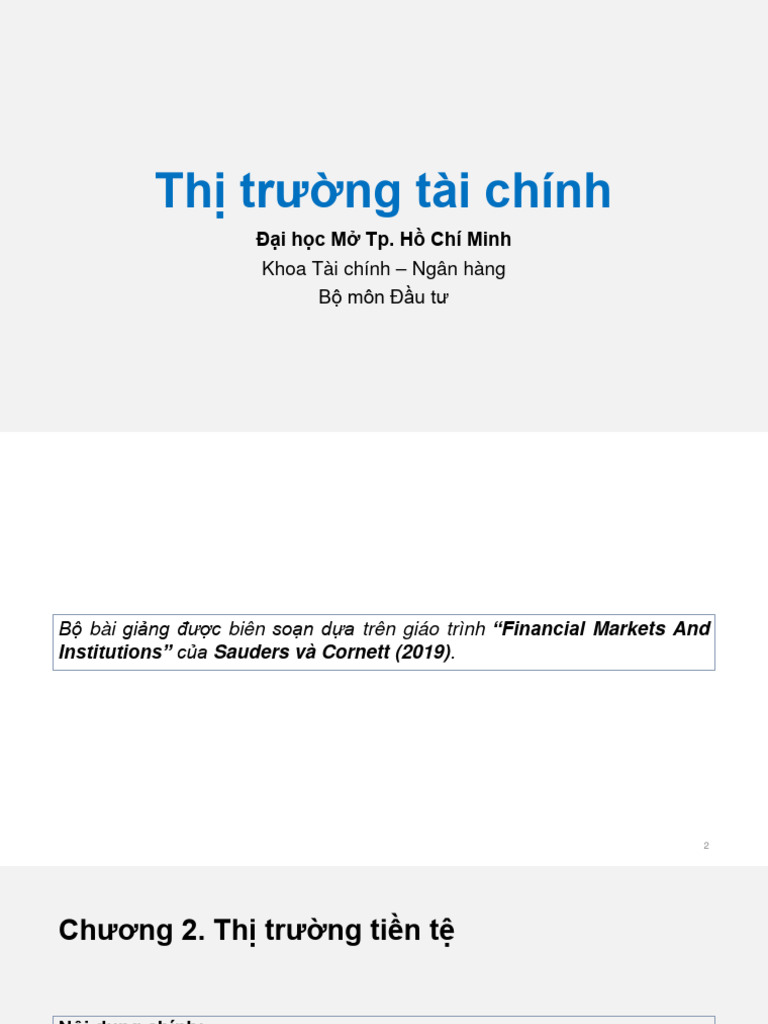 Thi Truong Tai Chinh - Chuong 2 | PDF