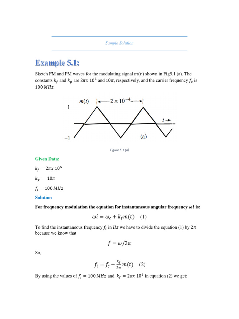 Assignment4 Solutions | Download Free PDF | Frequency Modulation | Modulation