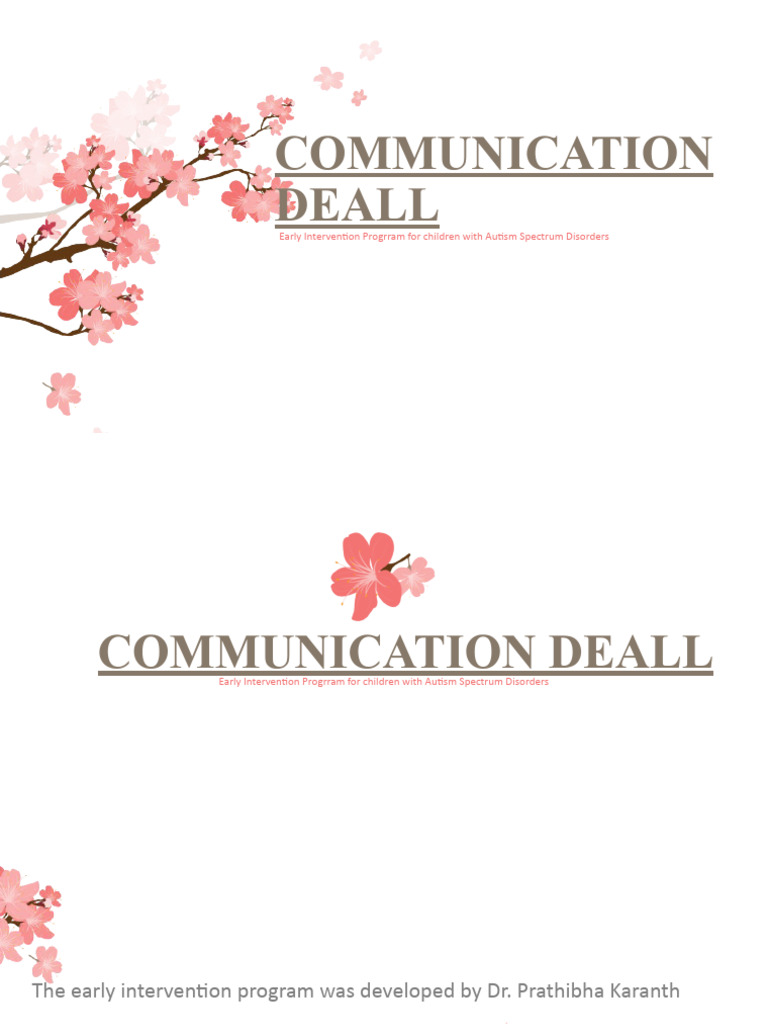 Comdeall 1 | PDF | Autism Spectrum | Neurodevelopmental Disorders