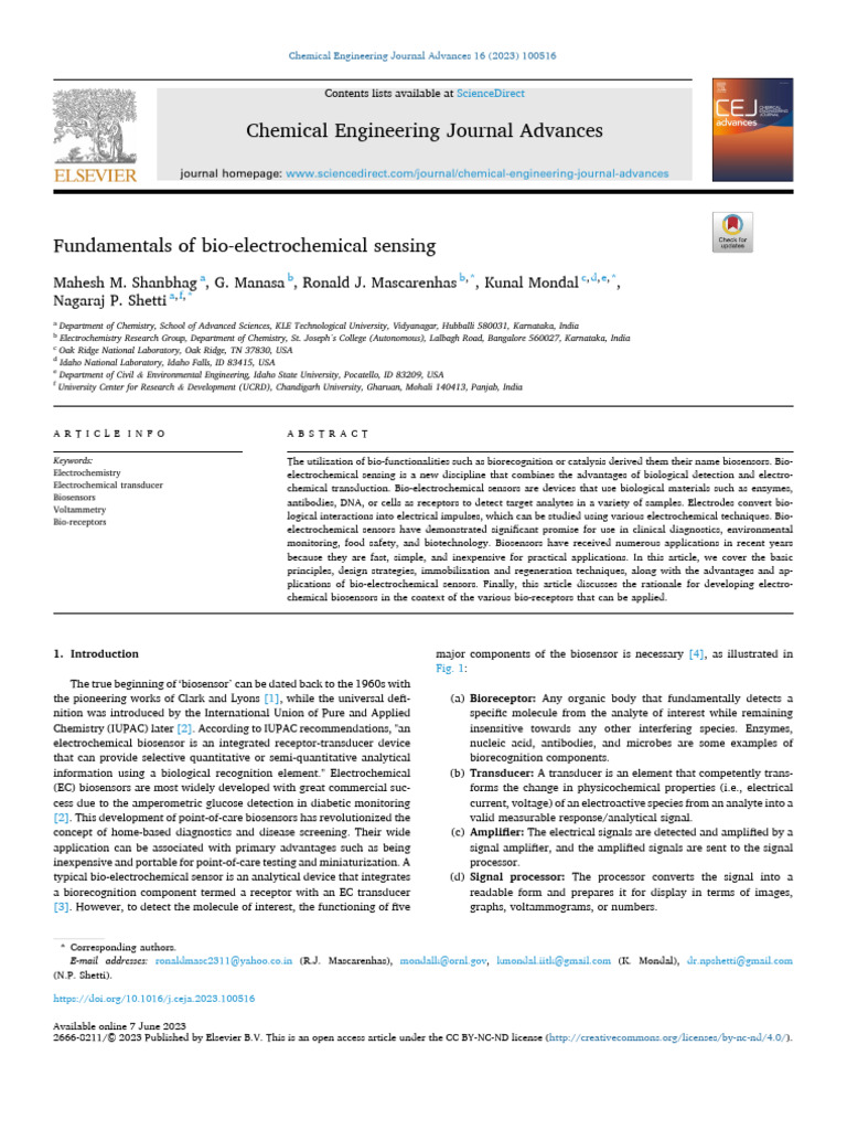 Chemical Engineering Journal Advances | PDF