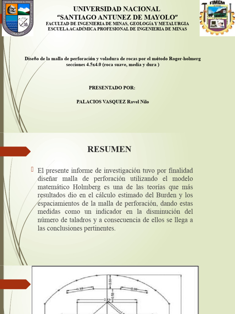 Diseño de Malla Con Metodo de Holmberg | PDF | Perforación | Perforar