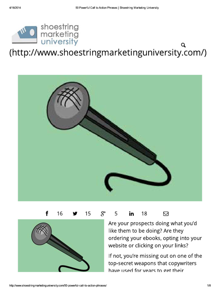 Call To Action, 50 Powerful Ones | PDF