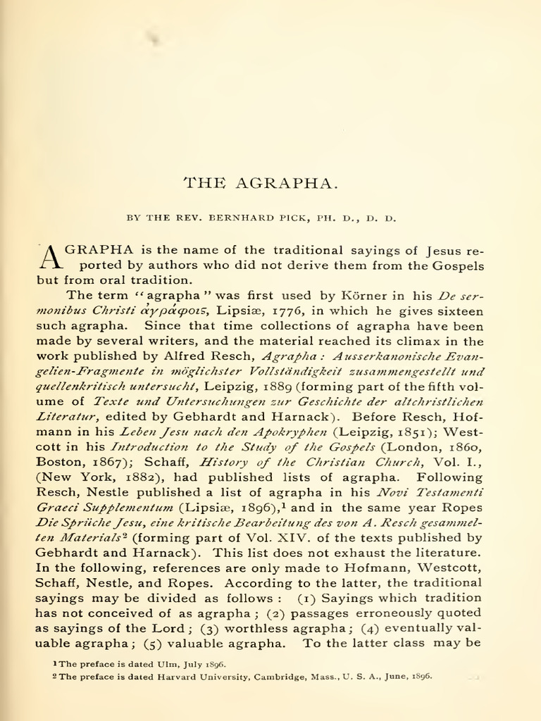 The Agrapha or Unrecorded Sayings of Jesus Christ. | PDF | Jesus ...