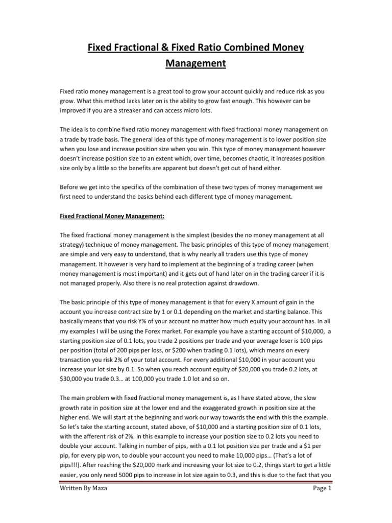 Maza's Money Management Explanation | PDF | Investment Management ...