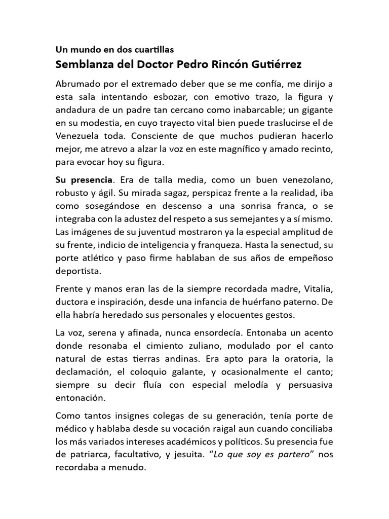 Semblanza del Dr. Pedro Rincón Gutiérrez | PDF