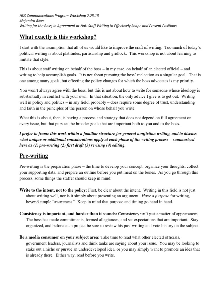 Staff Writing for Political Goals | PDF