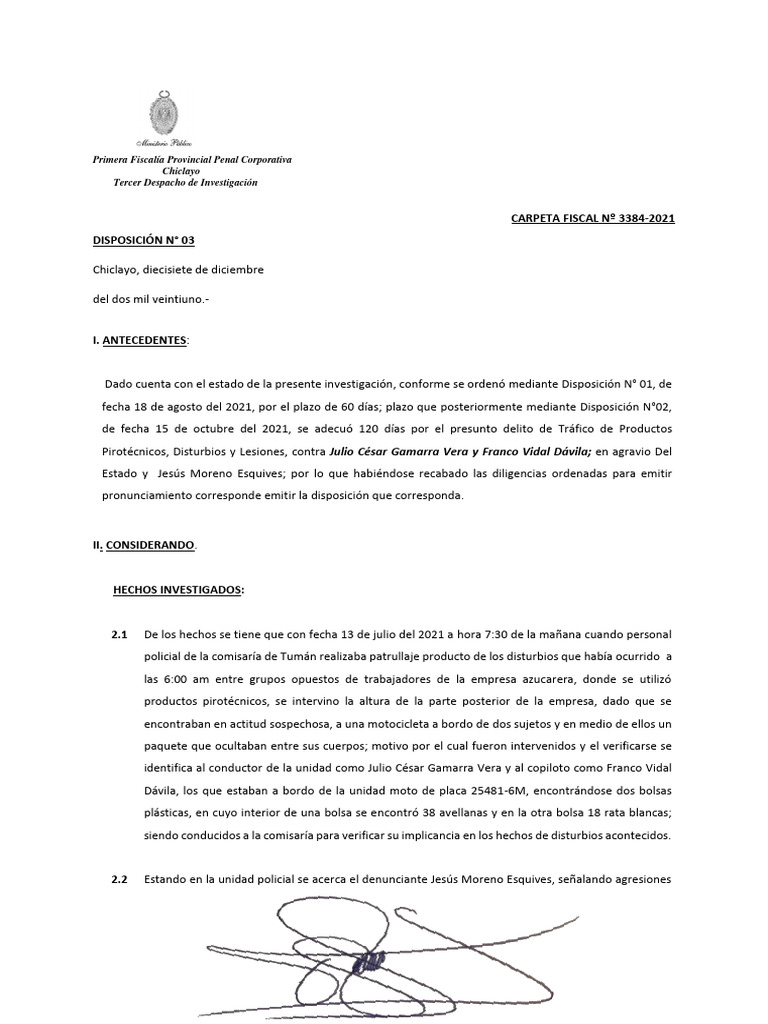 CF 3384-2021 Distrubios y Lesiones | PDF