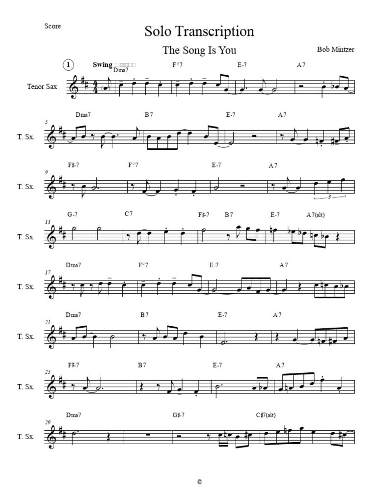 Mintzer Solo - The Song Is You | PDF