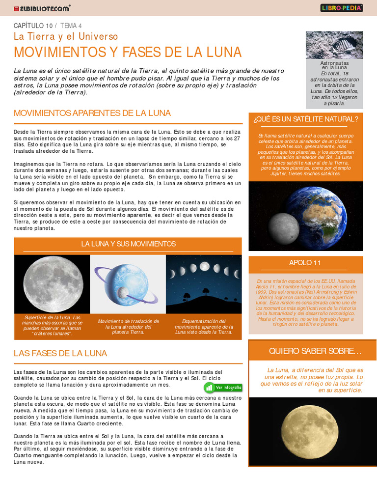 Movimientos Y Fases de La Luna | PDF | Luna | Marea