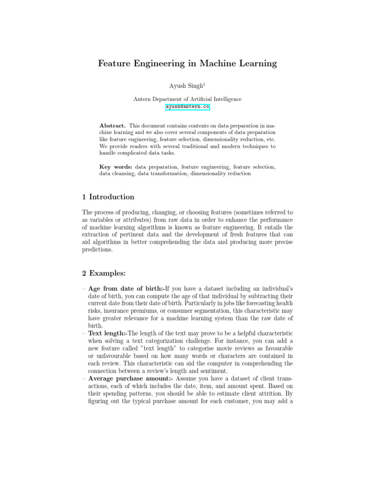 06 Feature Engineering | PDF | Machine Learning | Data 06 Feature Engineering | PDF | Machine Learning | Data