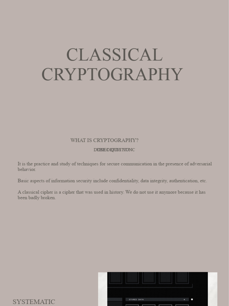 Classical Cryptography | PDF | Cipher | Encryption