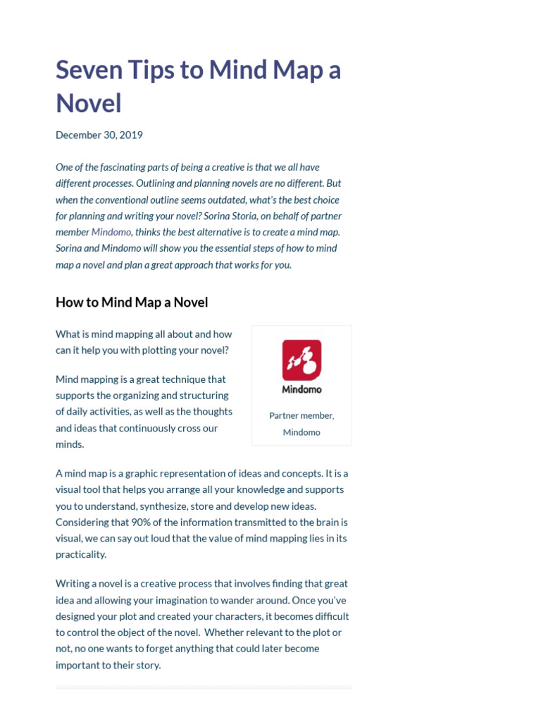Seven Tips To Mind Map A Novel - Self-Publishing Advice Center From The Alliance of Independent ...