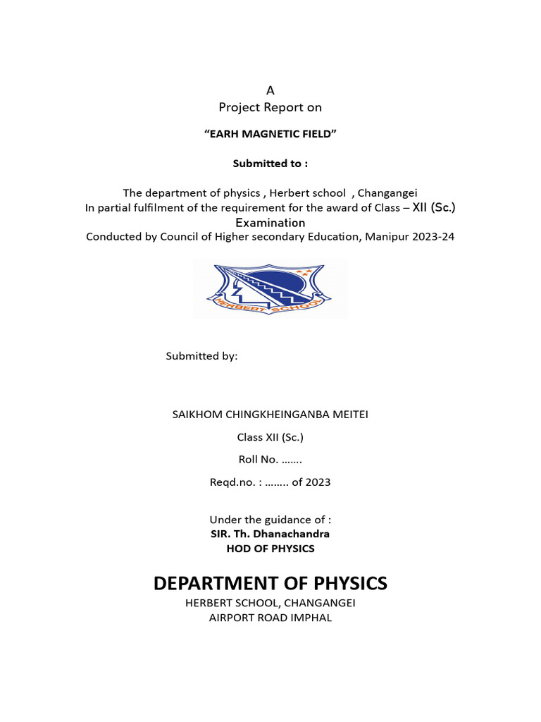 Physics Project Reports: Class XII | PDF