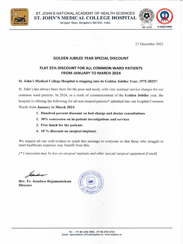Announcement - St. John's Medical College Hospital | PDF