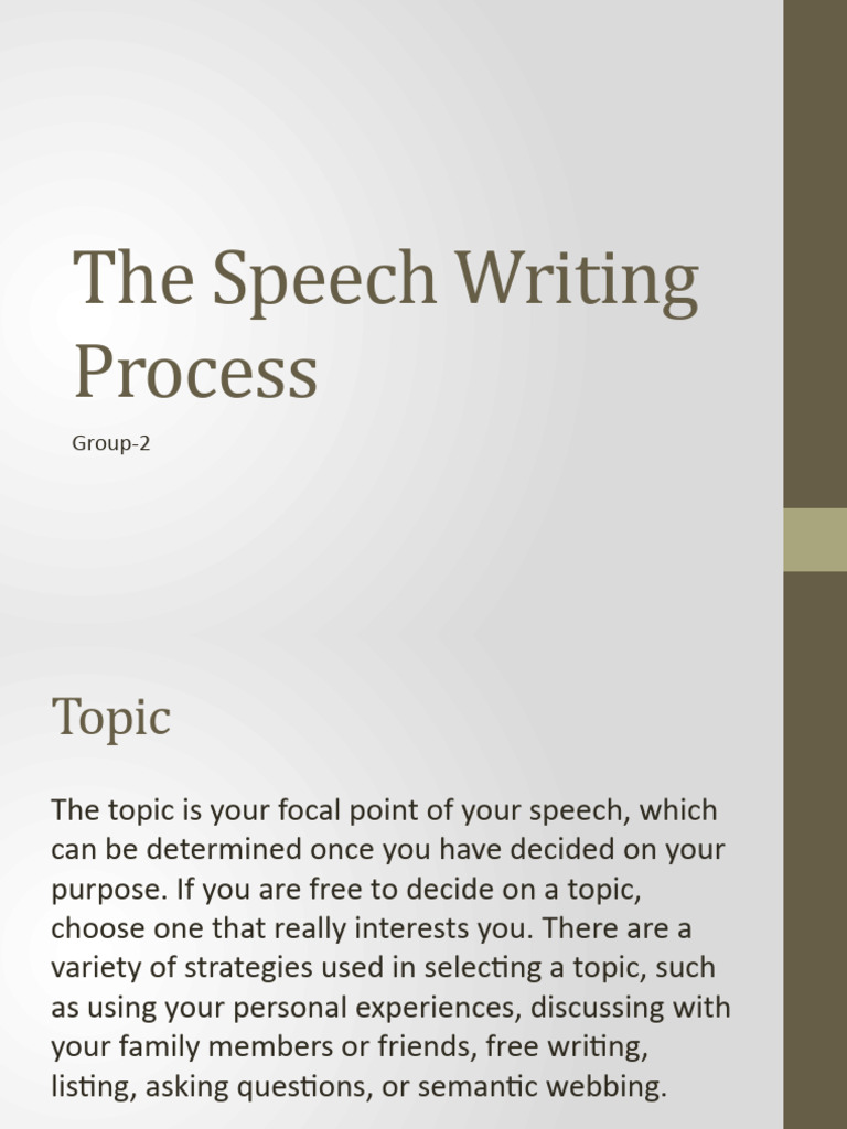 The Speech Writing Process | PDF