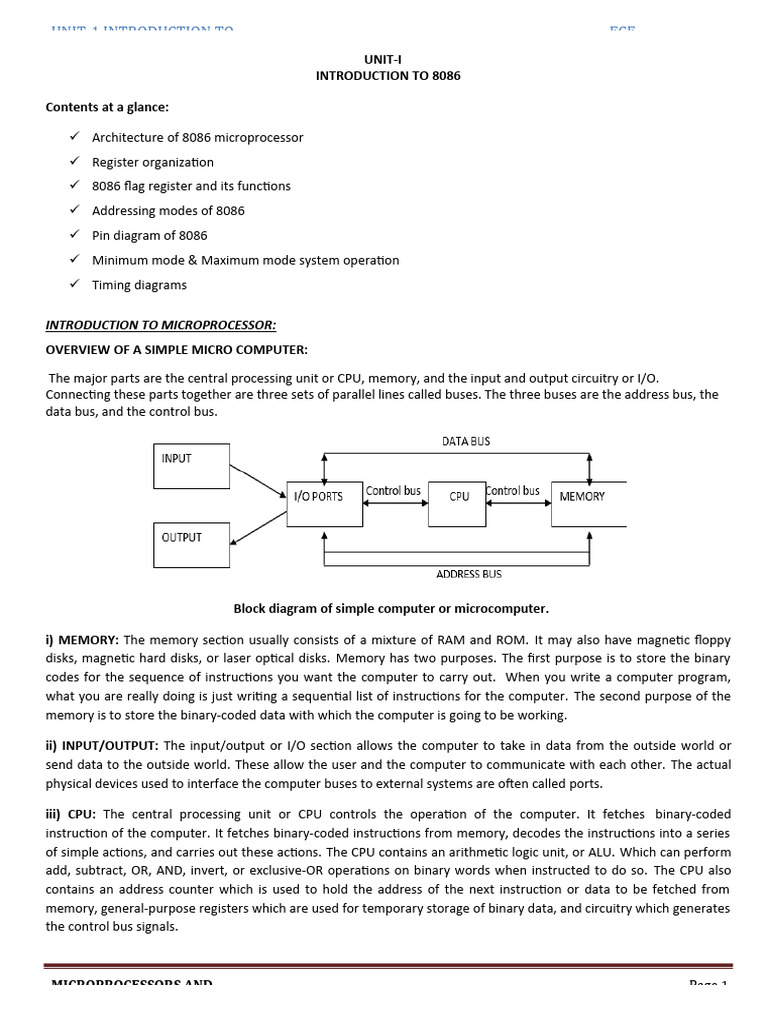 Unit-3 Microprocessor | PDF | Central Processing Unit | Computer Data Storage