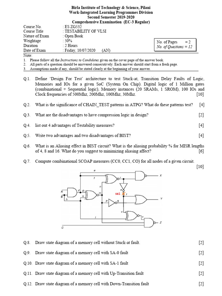 Tvlsi Final Sem 2019-2020 | PDF | Computers