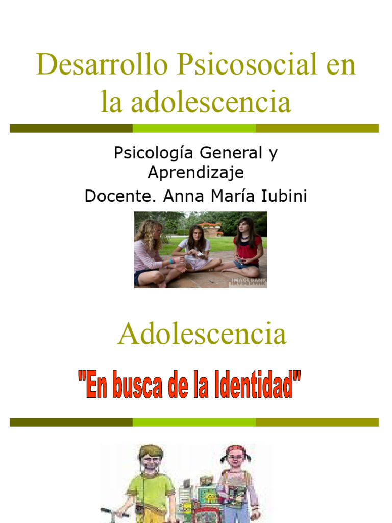 Desarrollo Psicosocial en La Adolescencia | PDF