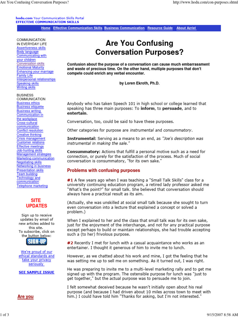 Are You Confusing Conversation Purposes | Download Free PDF ...