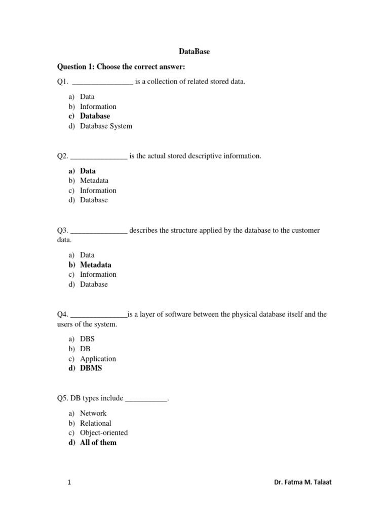 DB - Questions | PDF