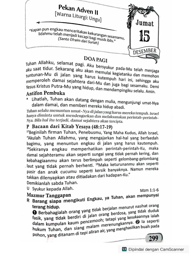 Bacaan & Mazmur - 15 Des | PDF