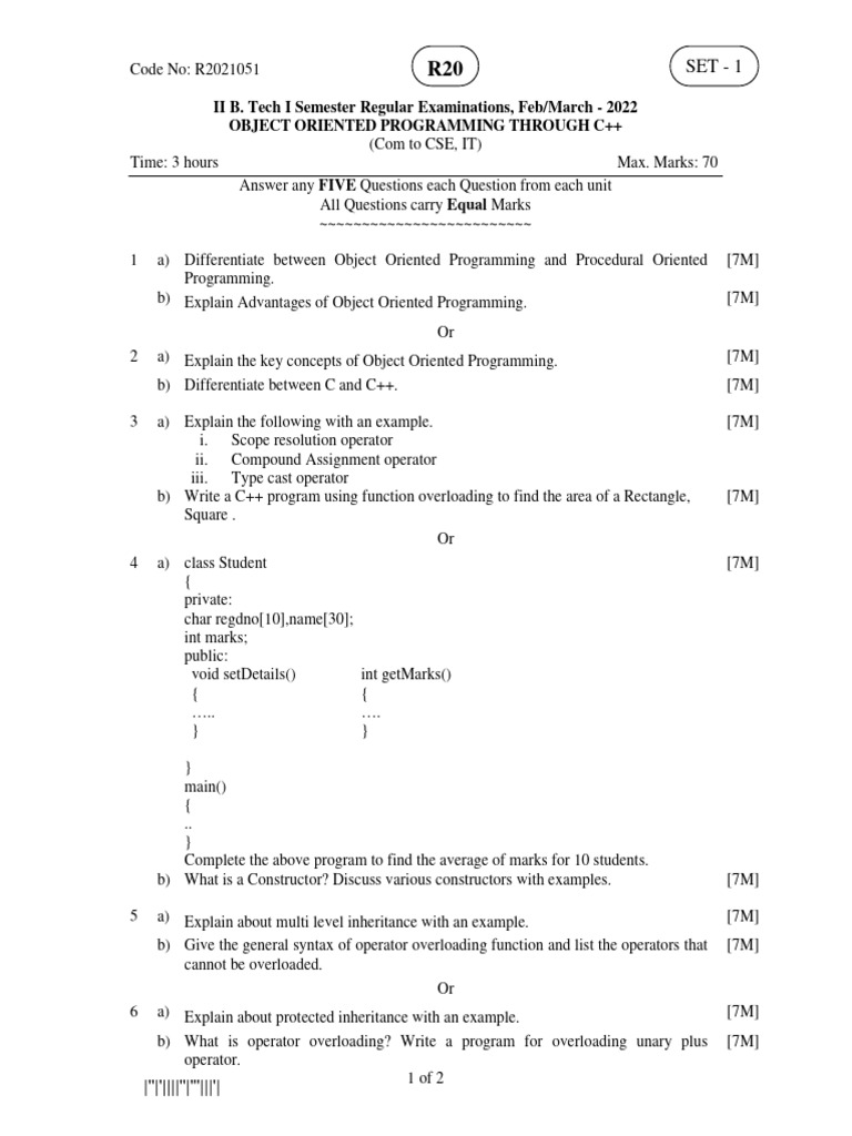 Object Oriented Programming Through C++ Feb 2022 | PDF | Class ... Object Oriented Programming Through C++ Feb 2022 | PDF | Class ...